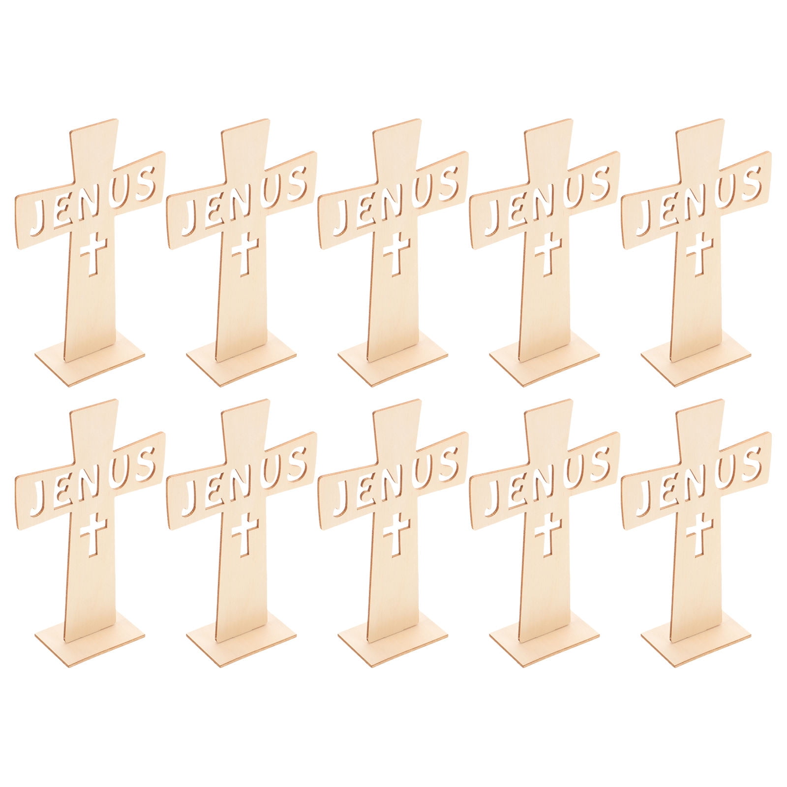 HONMEET Wood Cross Ornament Beige 10Pcs 6.5x4.1x1.6in - Walmart.com