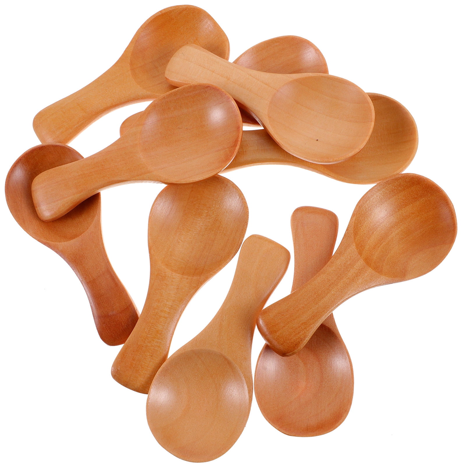 HONMEET 10Set Small Wood Spoons Light Brown For Restaurant Users ...