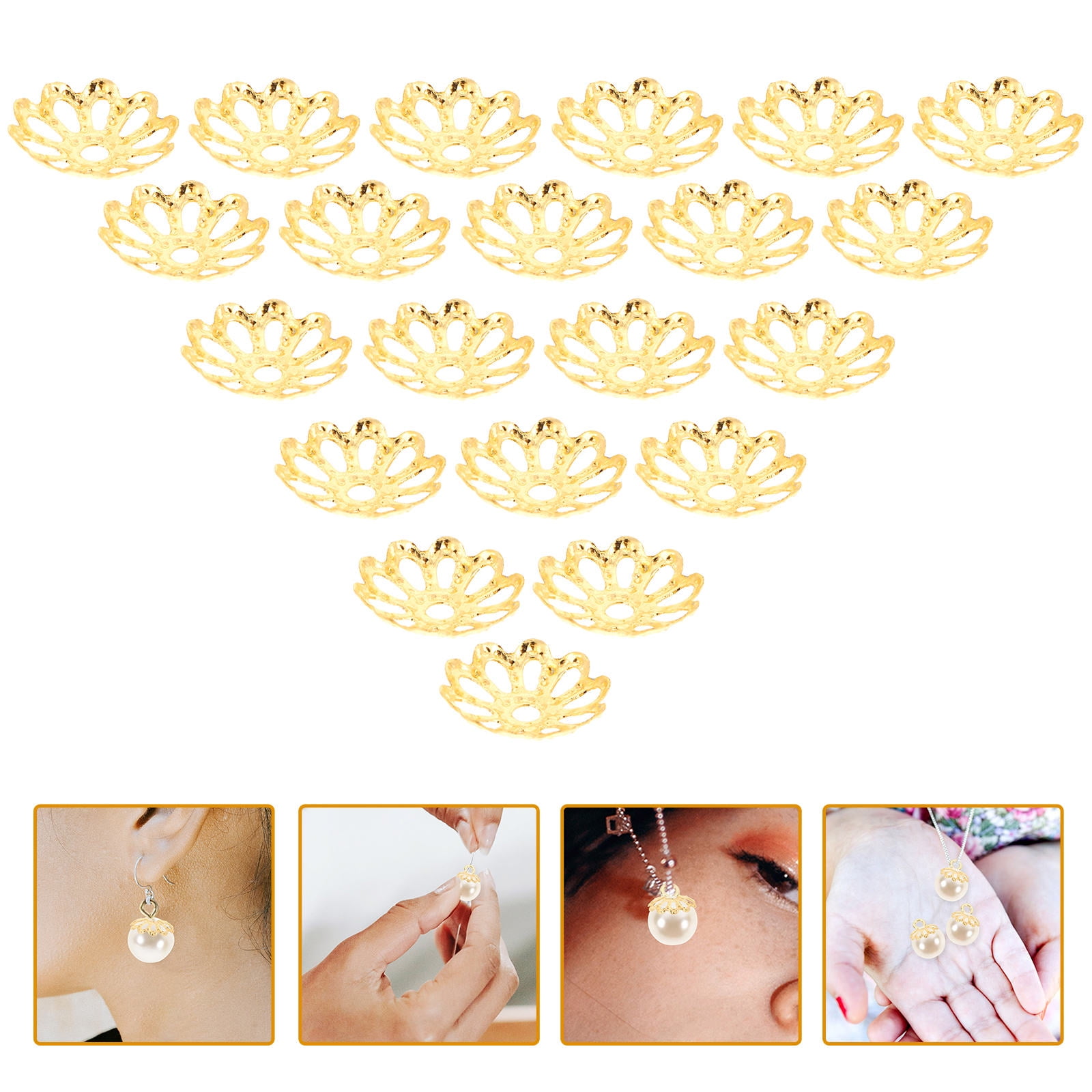 HONMEET Jewelry Diy Beads Caps Metal Flower Shaped 1200Pack - Walmart.com