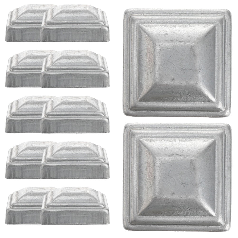 HONMEET 12Pcs Iron Fence Post Caps Plated Silver Metal Guardrail ...