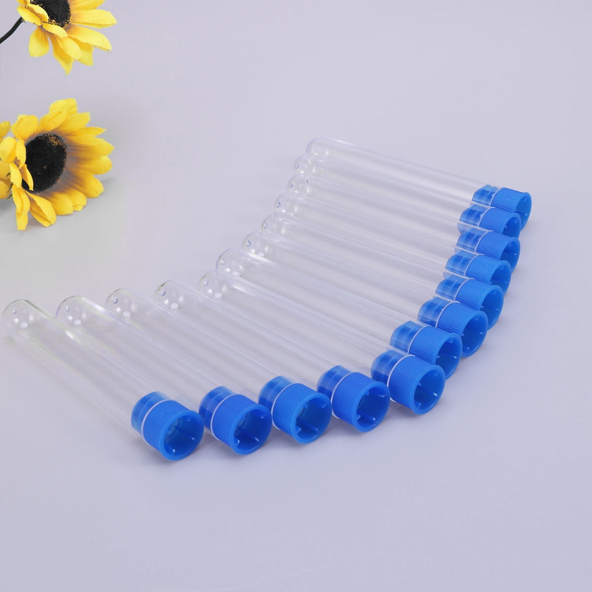 HONMEET 12Pcs Transparent Clear Plastic Test Tubes with Aluminum Screw ...