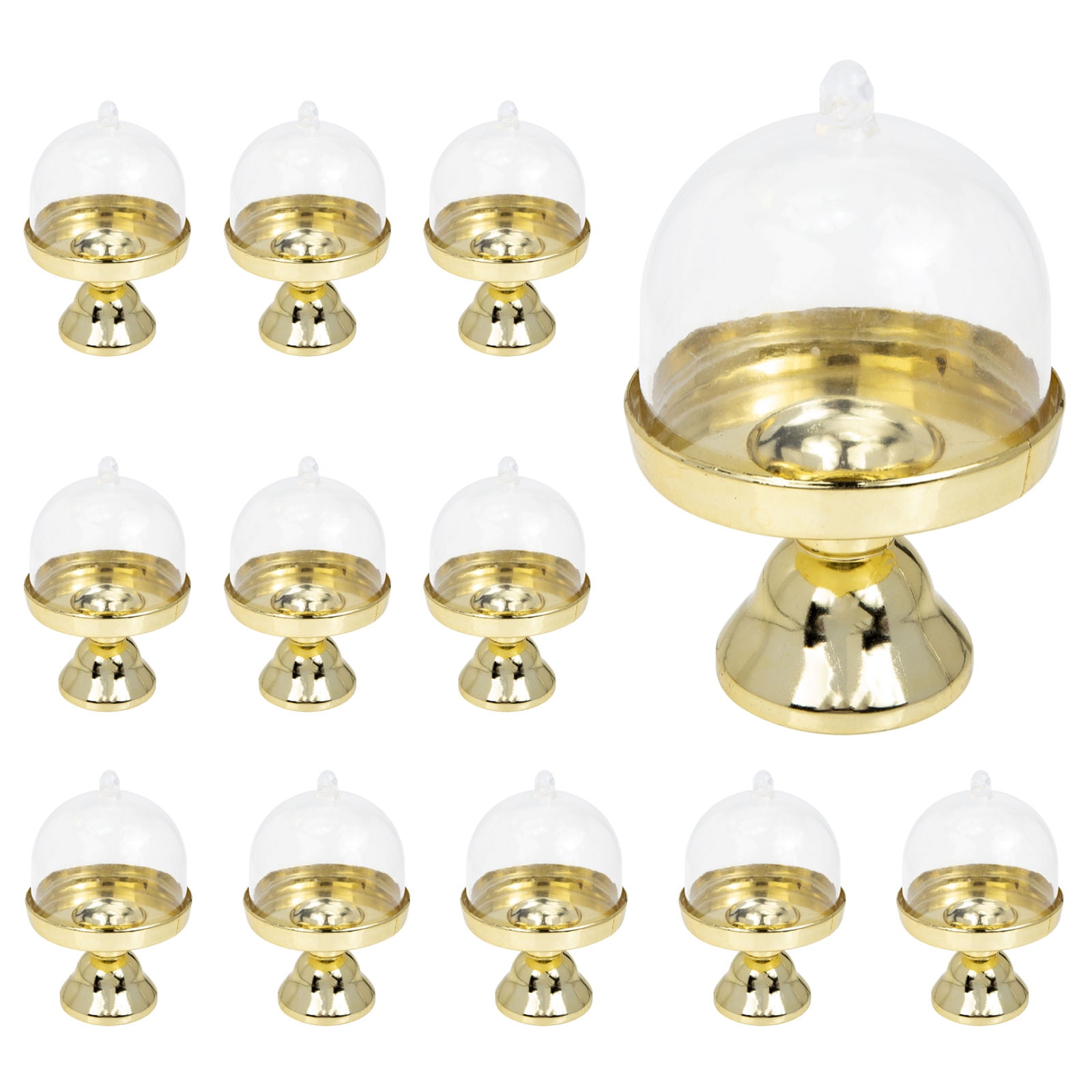 HONMEET 12Pcs Cupcake Boxes Golden Plastic for Hosts 4.13x2.55x2.55in ...