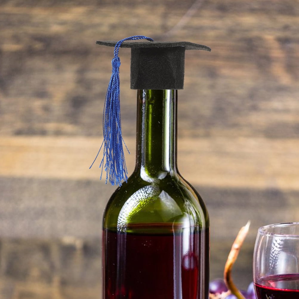 HONMEET Mini Graduation Cap Decorations Blue Nonwoven 12pcs for ...