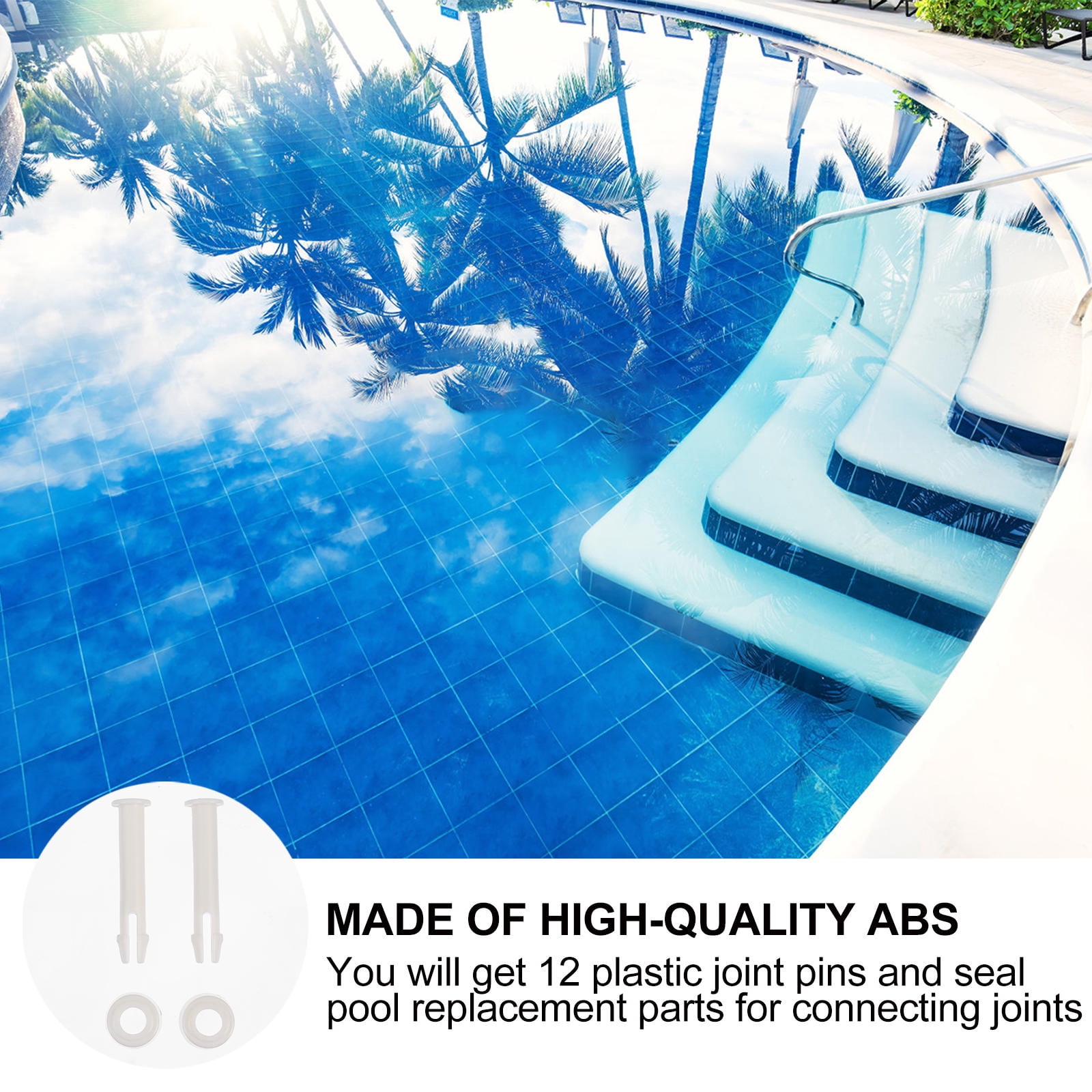 HONMEET 12Pcs Pool Part White Plastic Replacement Parts for Summer Use ...