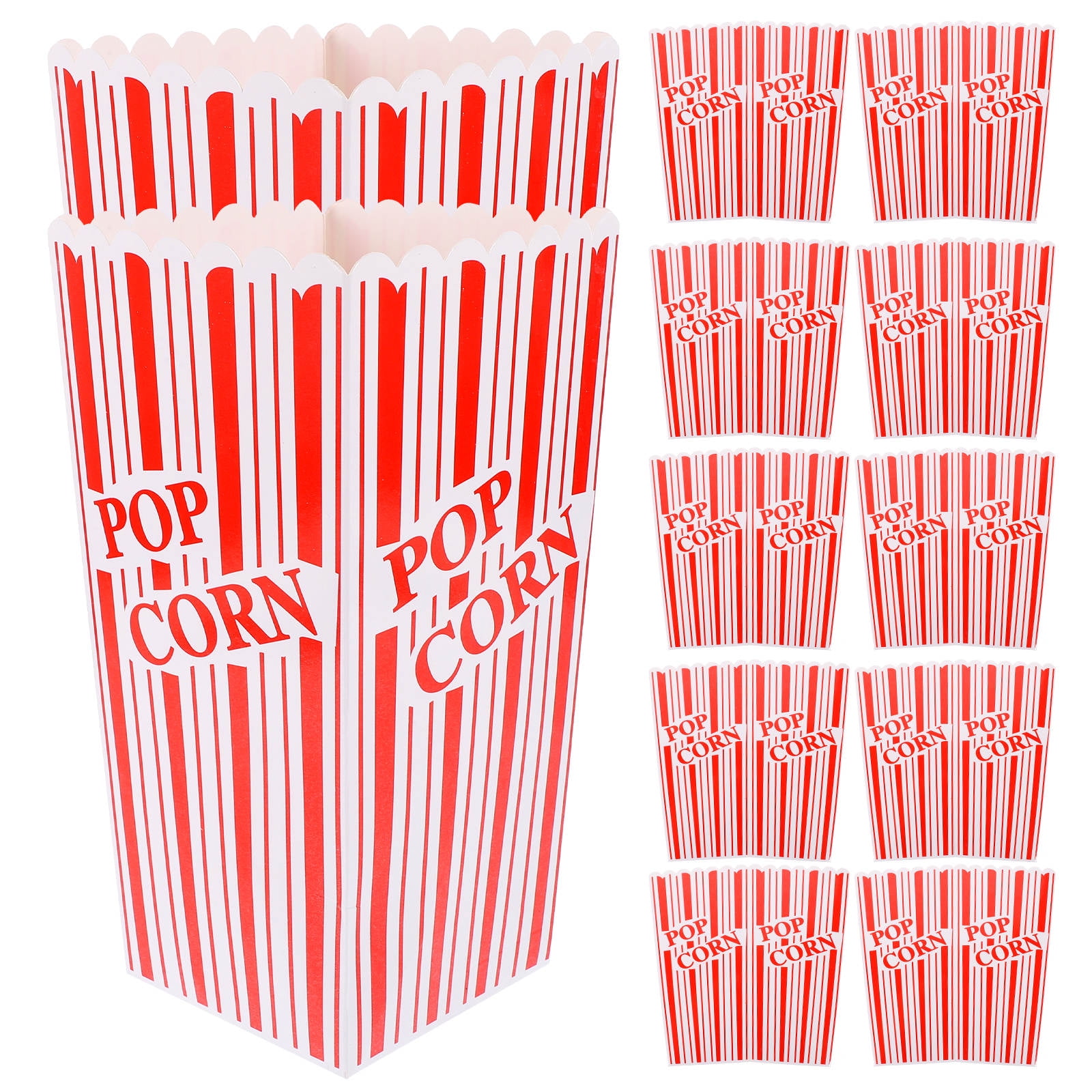HONMEET 12Pcs Red Popcorn Boxes Square Paper for Party Food Boxes in ...