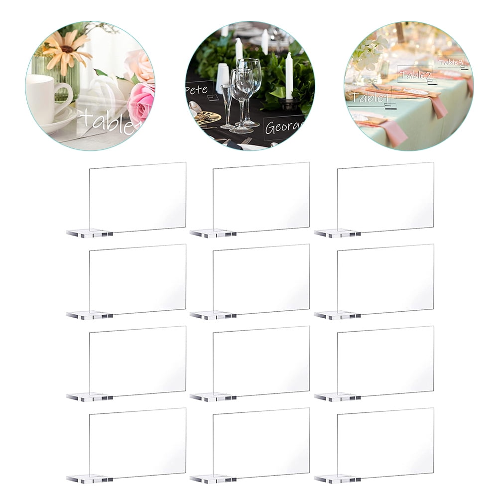 HONMEET 12Pcs Seats Number Sign for Receptions Acrylic Rectangular ...