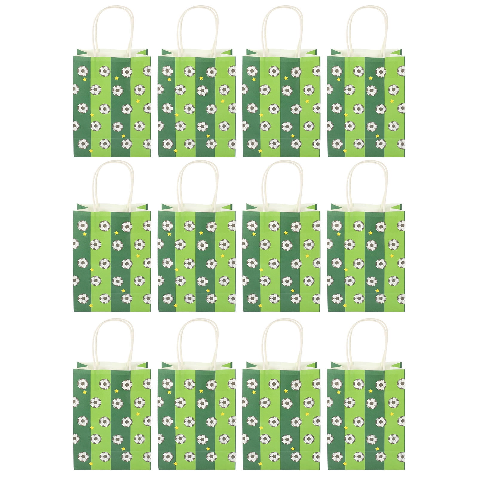 HONMEET 12Pcs Soccer Party Favor Paper Bags Rectangular Green for DIY ...