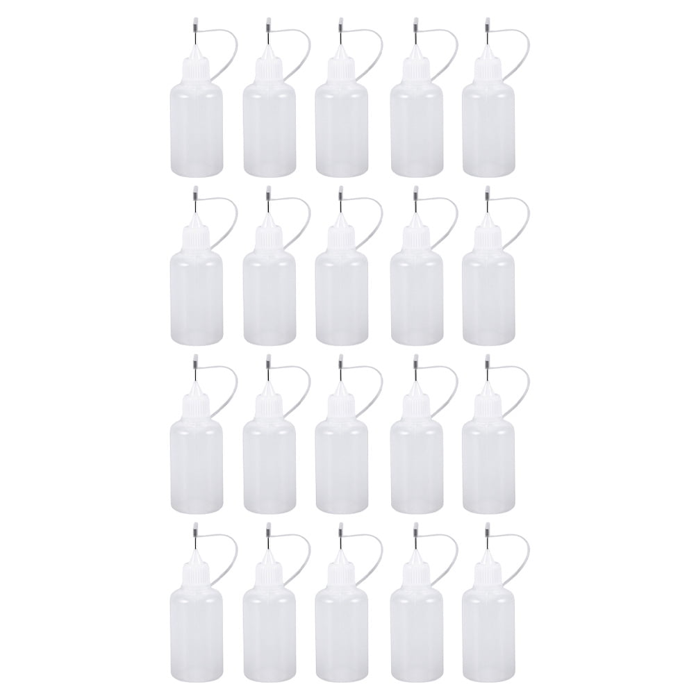HONMEET 15Pcs Dispensing Bottle Cylindrical Silver For Glue Application ...