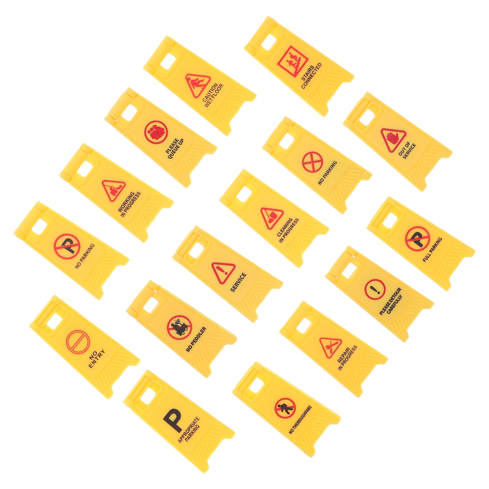 HONMEET 16Pcs Dollhouse Street Signs Plastic Miniature Traffic ...