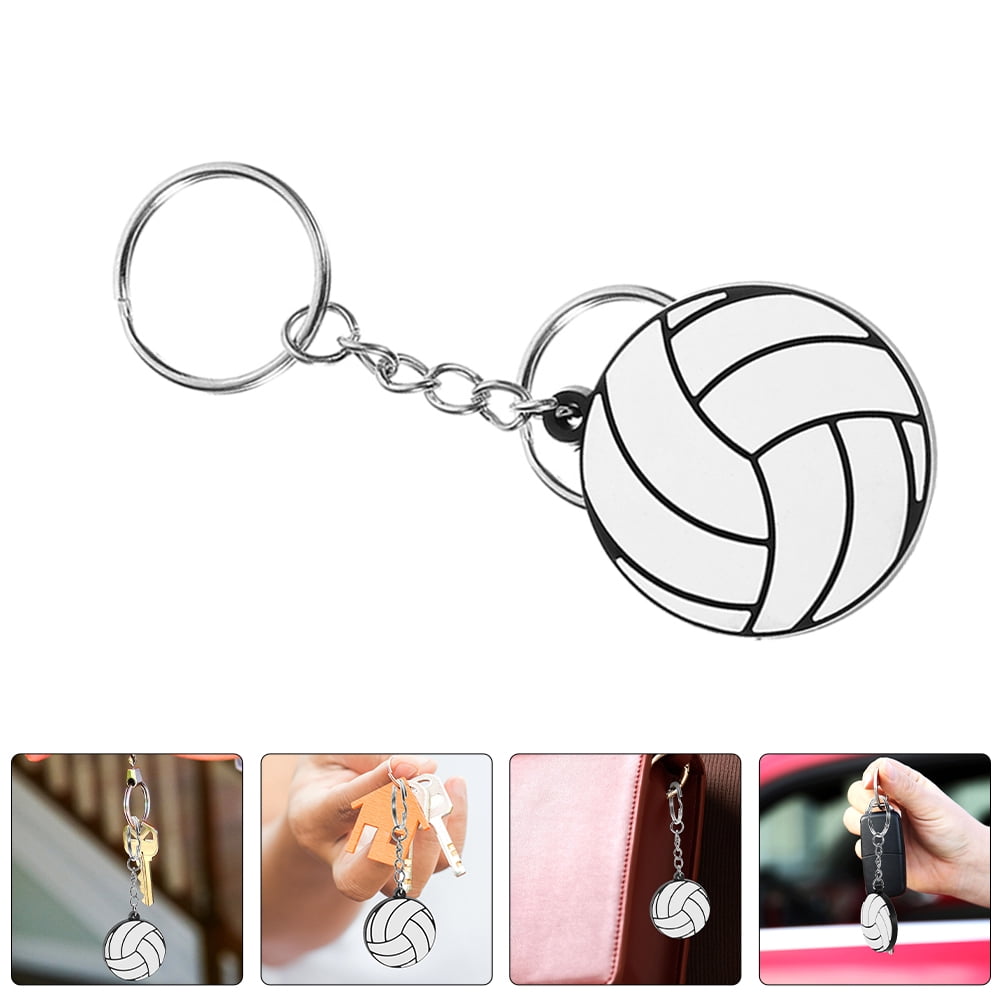 HONMEET 16Pcs White Zinc Alloy Volleyball Modeling Keychain Pendant ...