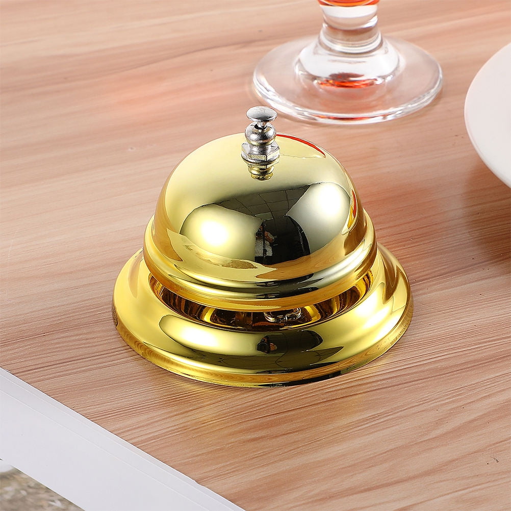 HONMEET 1Pack 3.14X3.14X2.16in Golden Round Call Bells for Restaurants ...