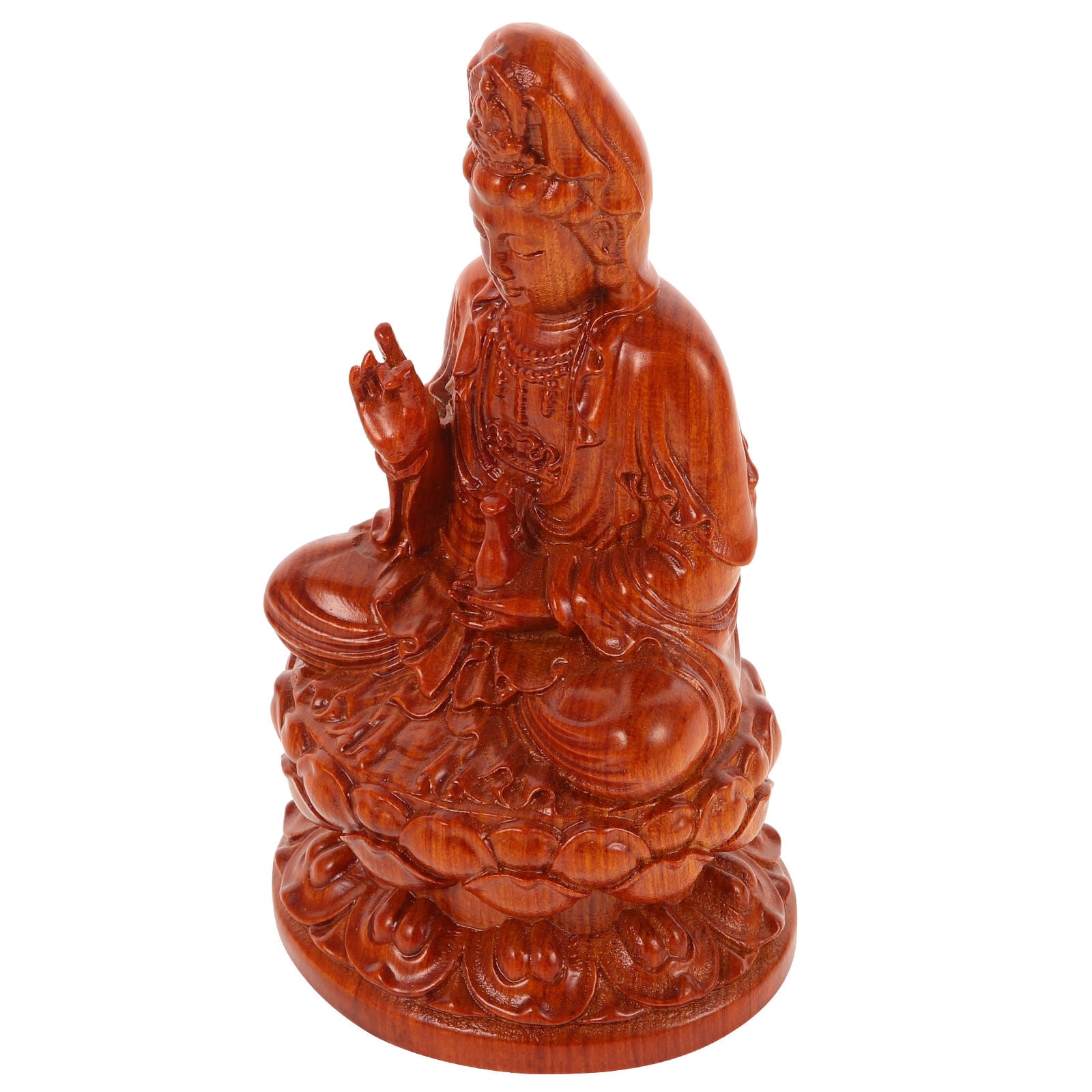 HONMEET Dark Brown Wooden Goddess Statue Desktop Ornament for Home ...