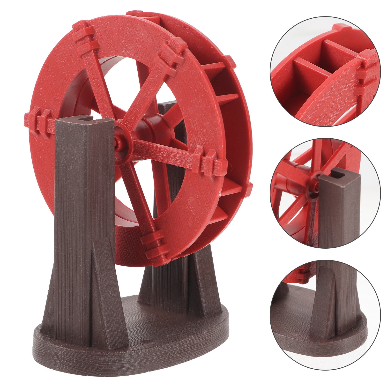 HONMEET Micro Landscape Wheel Waterfall Fountain Wheel Red Plastic ...