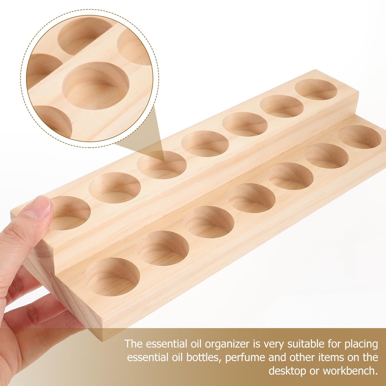 HONMEET 1Pack Essential Oil Storage Rack Abrasion Resistant Pine Wood ...