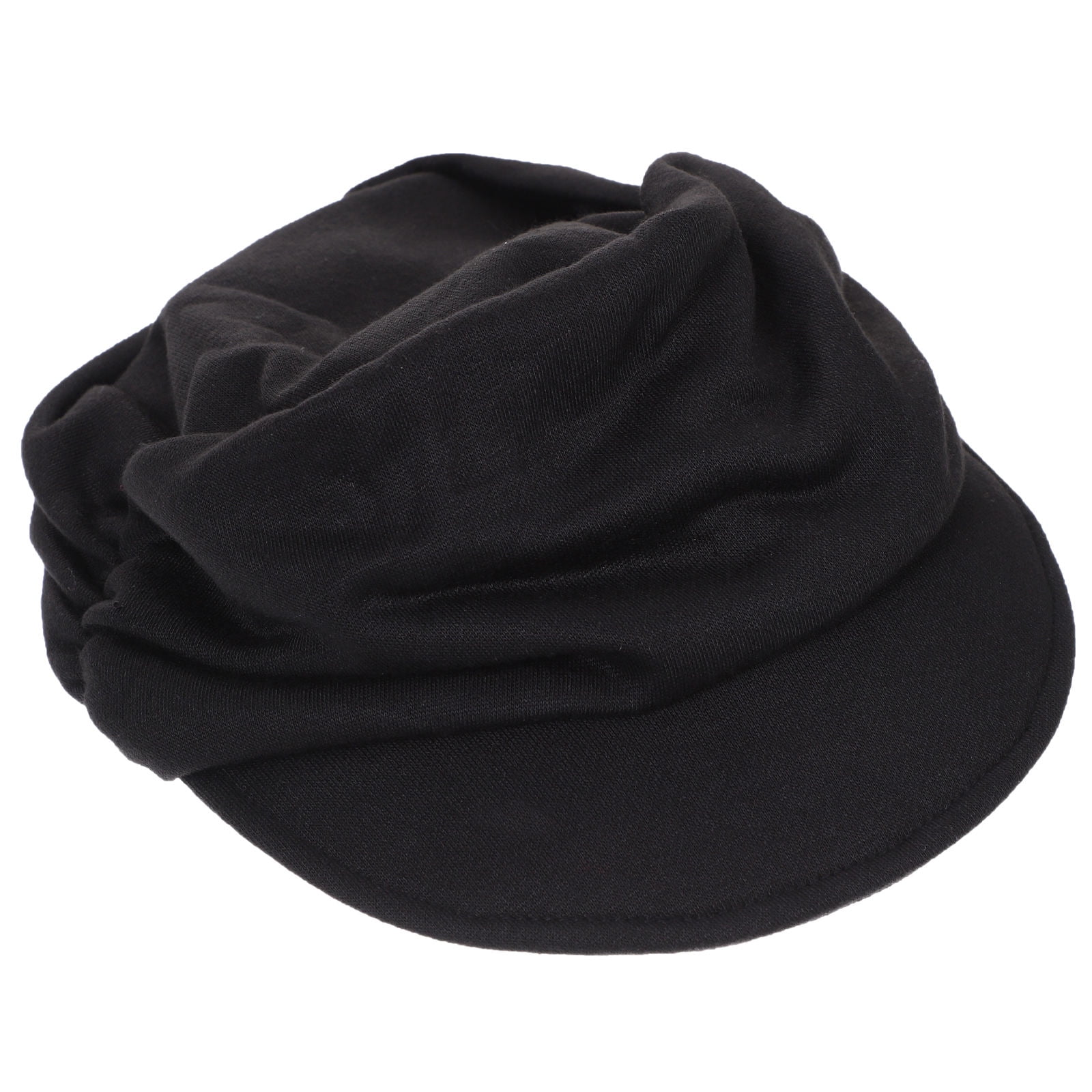 HONMEET 1Pack Hats For Women Fashionable Black Cloth Soft Brim Flat Top ...