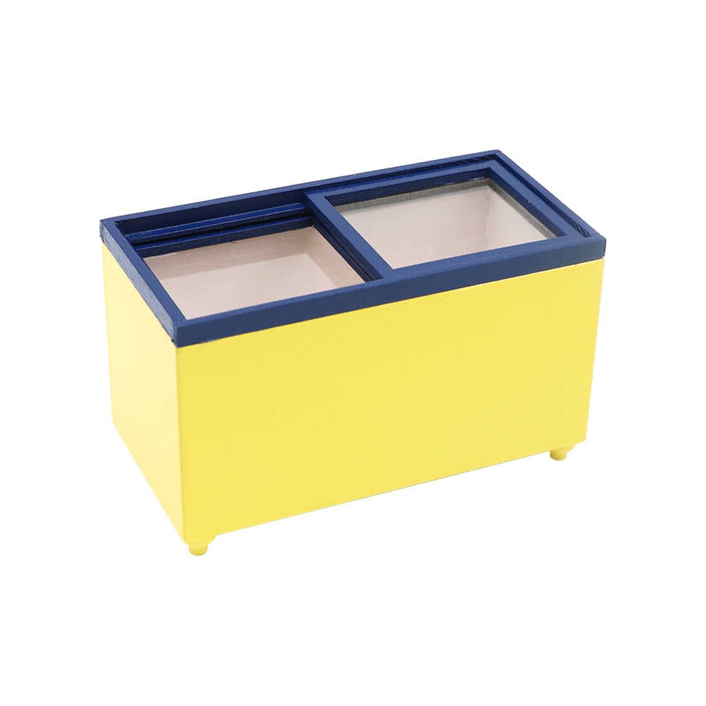 HONMEET 1Pack Mini Freezer for Dollhouse Mini Fridge Toy Yellow ...