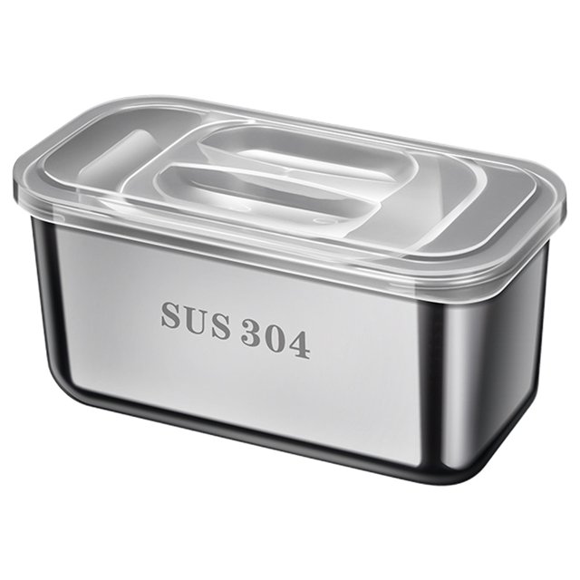 HONMEET 1Pack Modern Stainless Steel Box with Lid for Nuts and Dried ...
