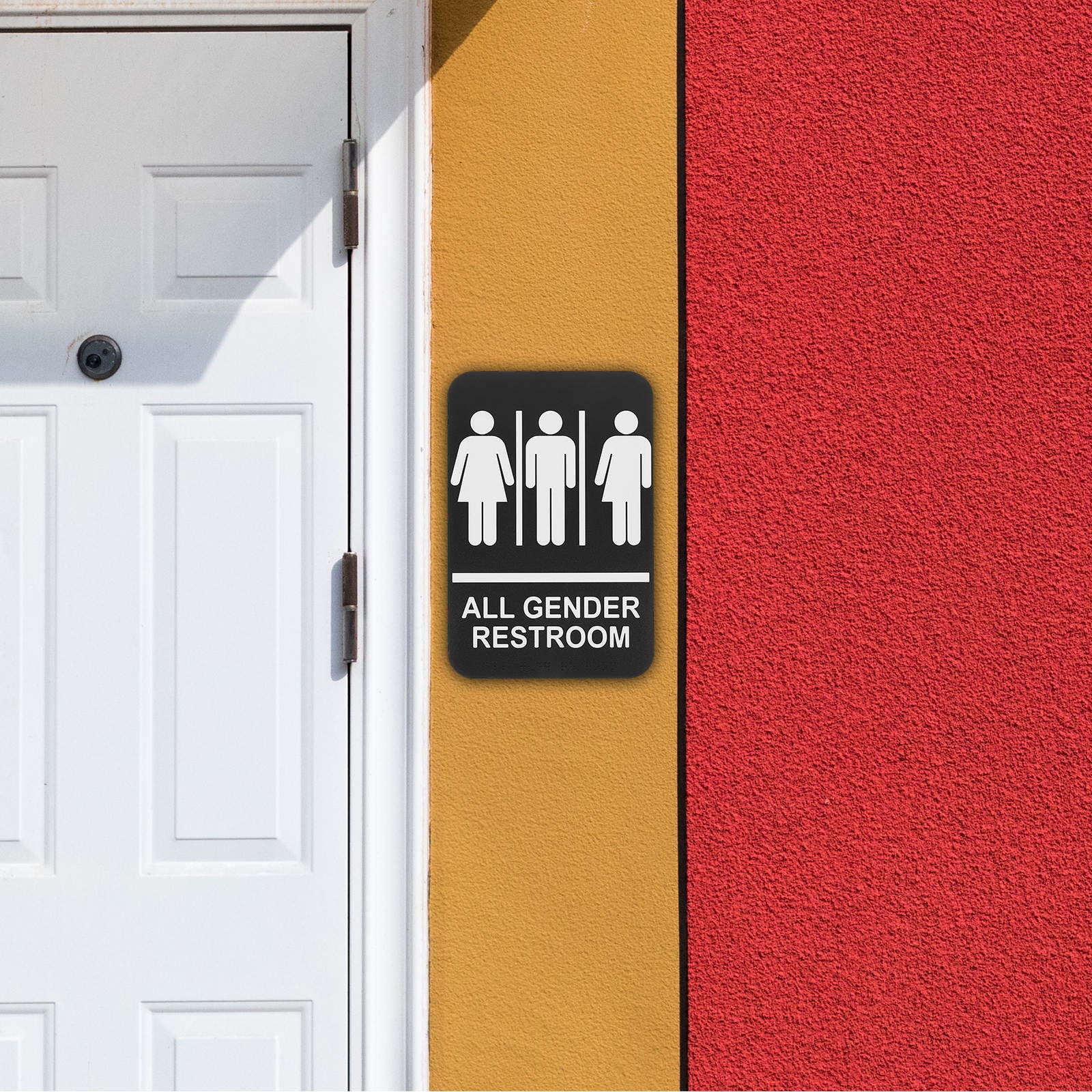 HONMEET 1Pack Multi Color ABS Restroom Sign for Unisex Bathrooms 11.8x5 ...