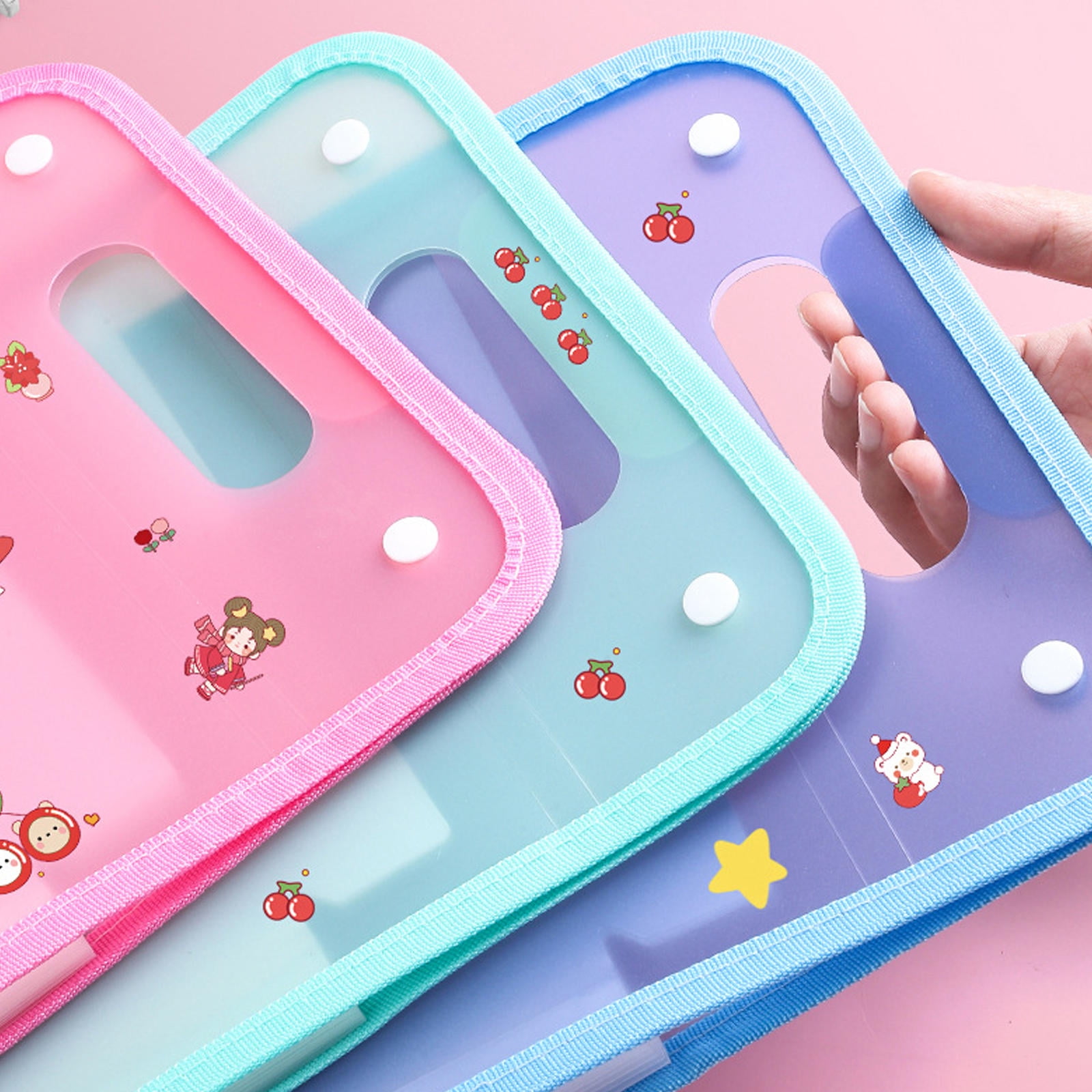 HONMEET 1Set Pink ABS Large Capacity File Folder Organizer Waterproof ...