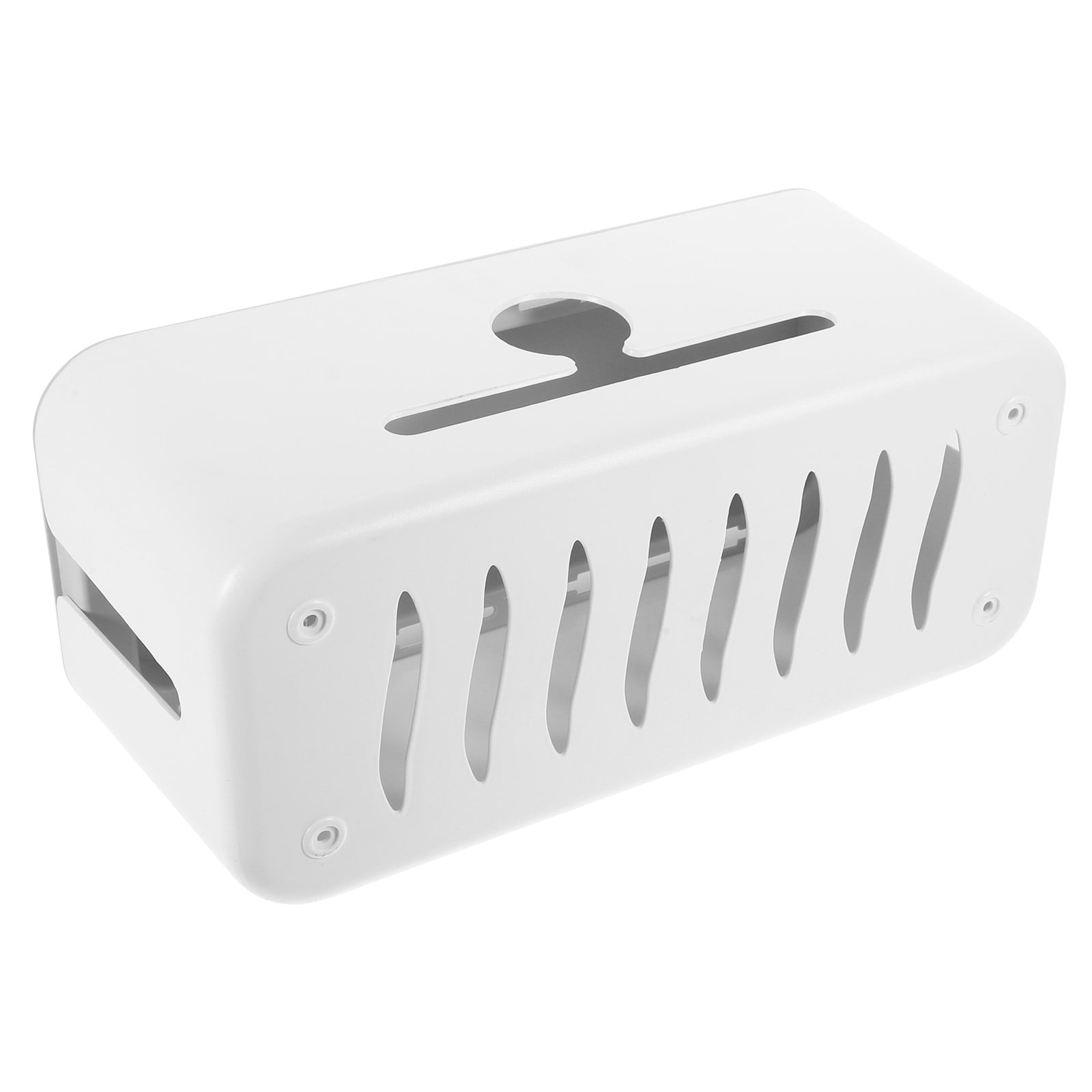 HONMEET White Cable Organizer Box for Home and Office, Cord Management ...