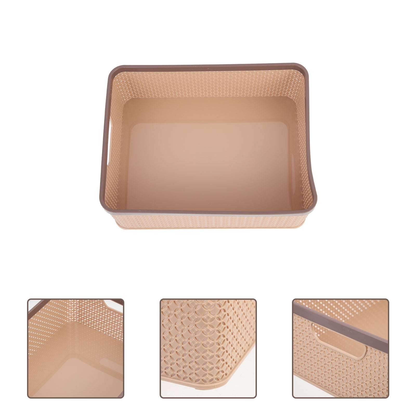 HONMEET Nesting Storage Basket Plastic Light Brown 1Pcs for Home ...