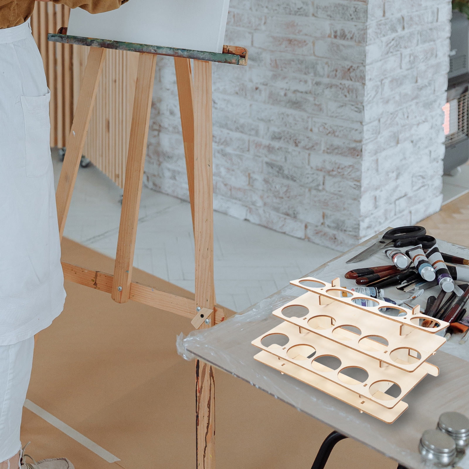 HONMEET 1Pack Rectangular Paint Storage Organizer Rack for Painting ...