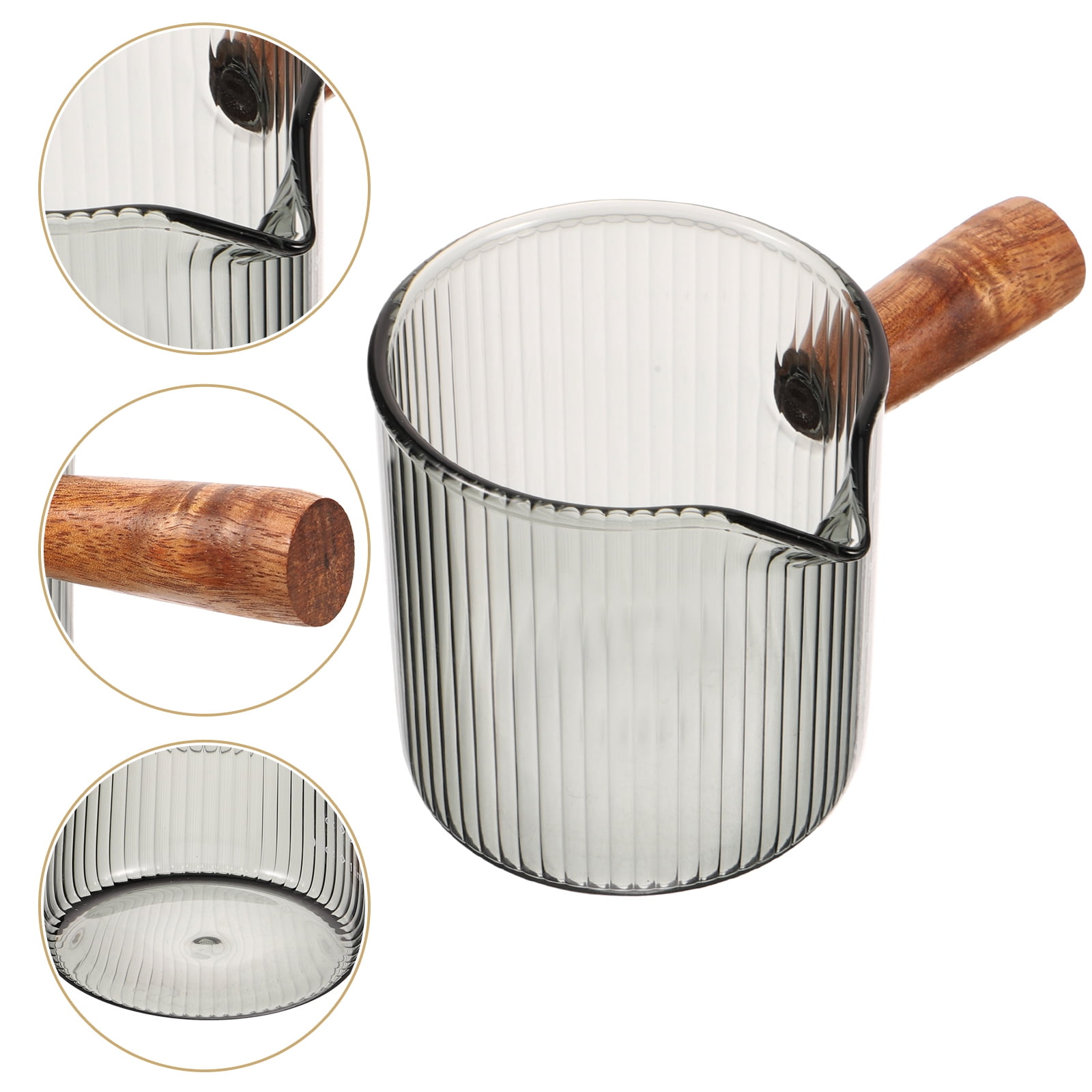 HONMEET Milk Foamer Coffee Milk Frothing Pitcher Dark Grey Glass 1Pcs ...