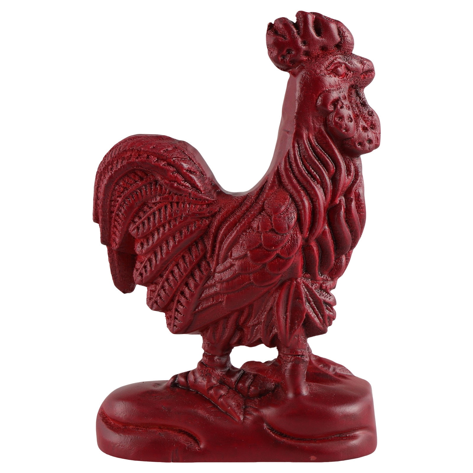 HONMEET 1Pack Wood Carving Rooster Figure Desktop Decor Symbolizes ...