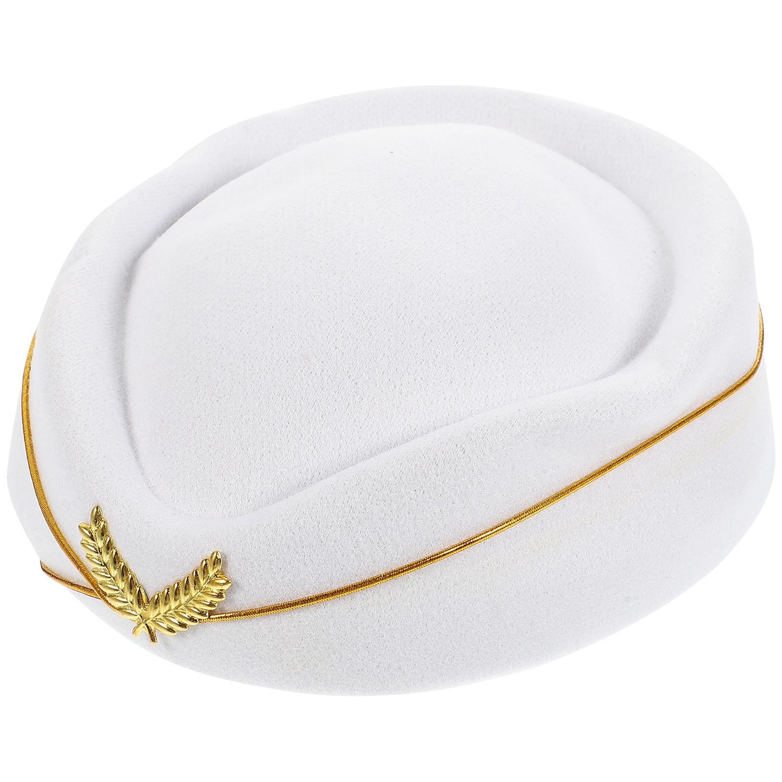 HONMEET Airline Stewardess Design Hat Beige for Women Cosplay Stage ...