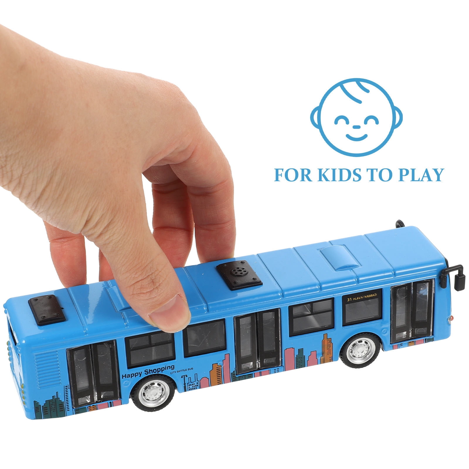 HONMEET Toy Vehicles Bus Model for Kids Blue Alloy 1 Piece - Walmart.com