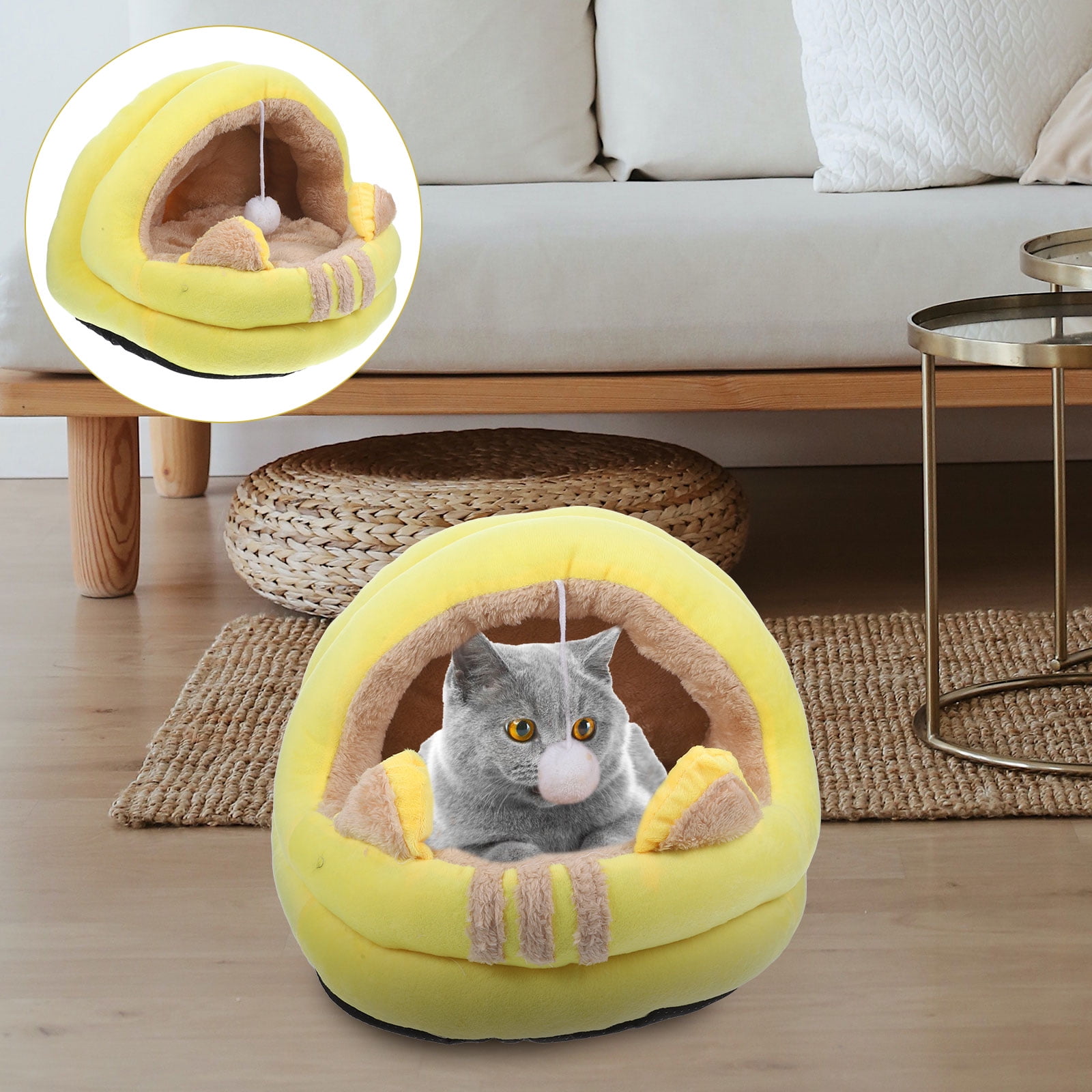 HONMEET 1Pcs Cozy Nest Bed for Cats with -slip Bottom and Privacy ...