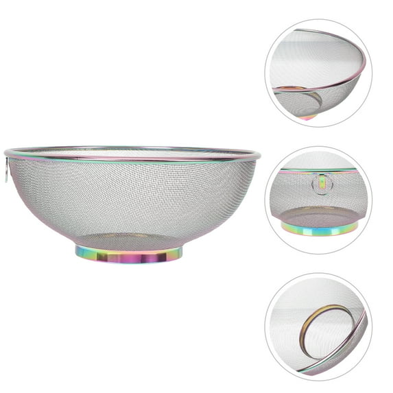 HONMEET Multi-Colored Mesh Strainer for Rice and Fruit Washing ...
