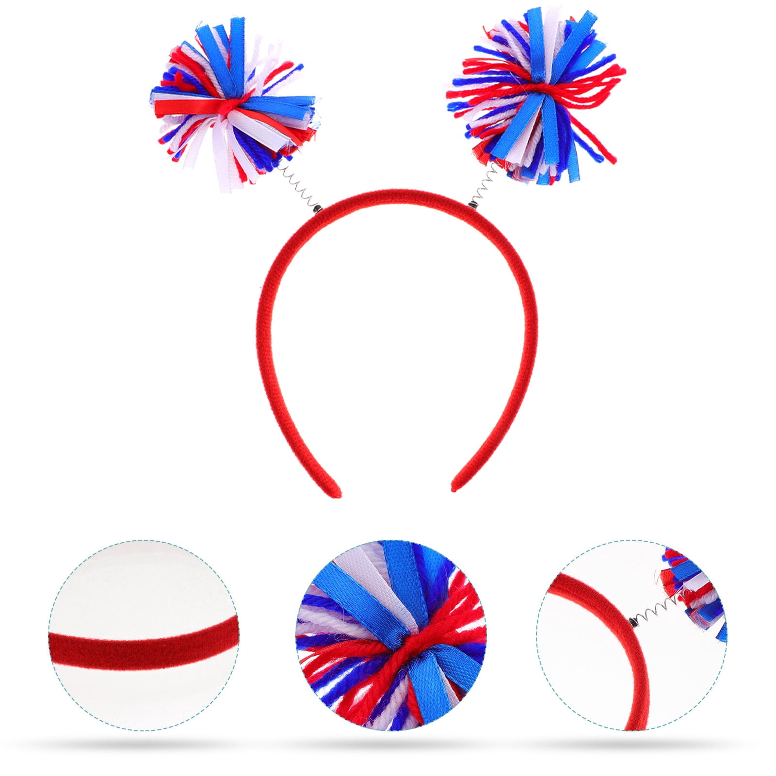 HONMEET 1Pcs Patriotic Headband Red White Blue Wool Ribbon for ...
