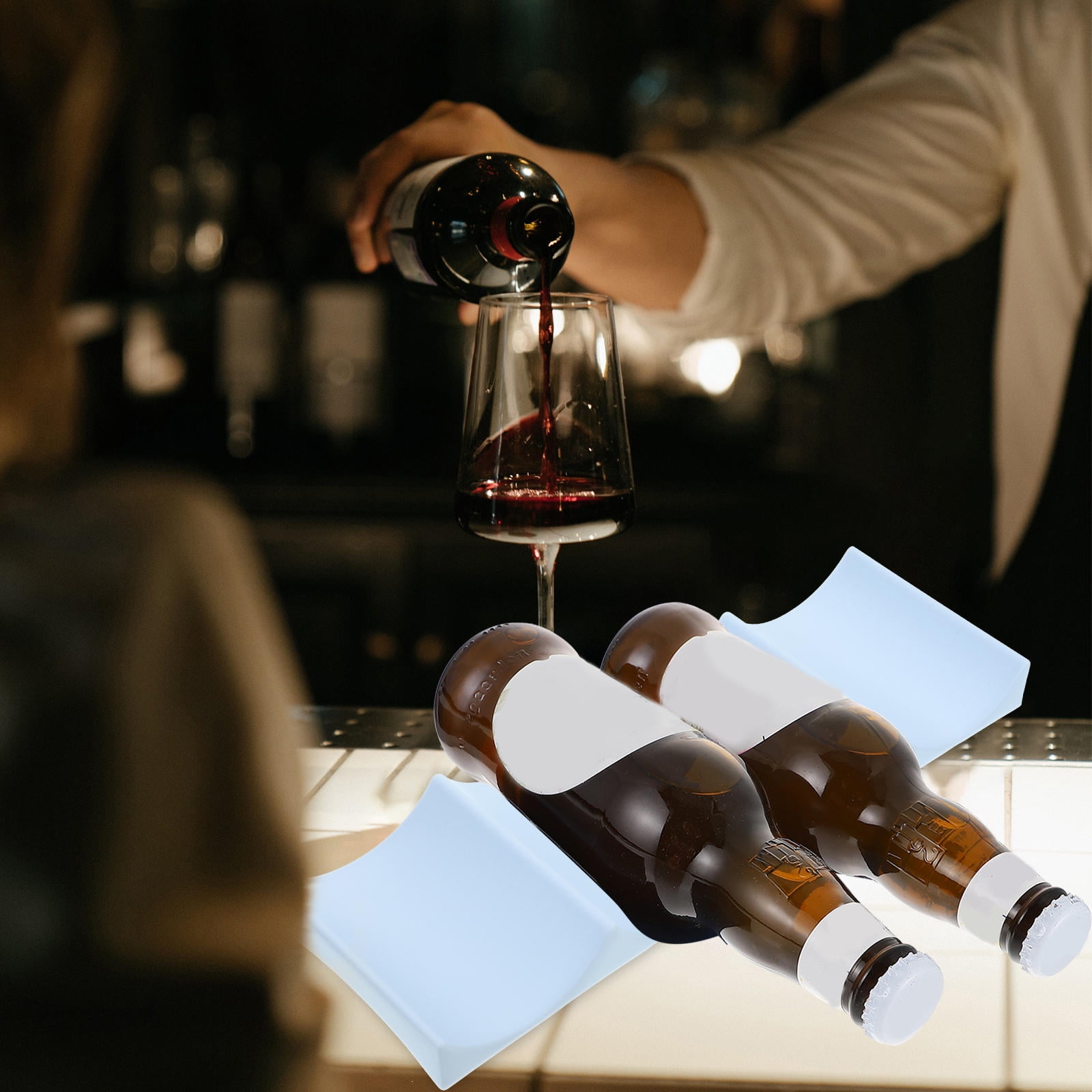 HONMEET 1Set Fridge Wine Bottle Racks Grooved Mat Design Wine Rack For ...