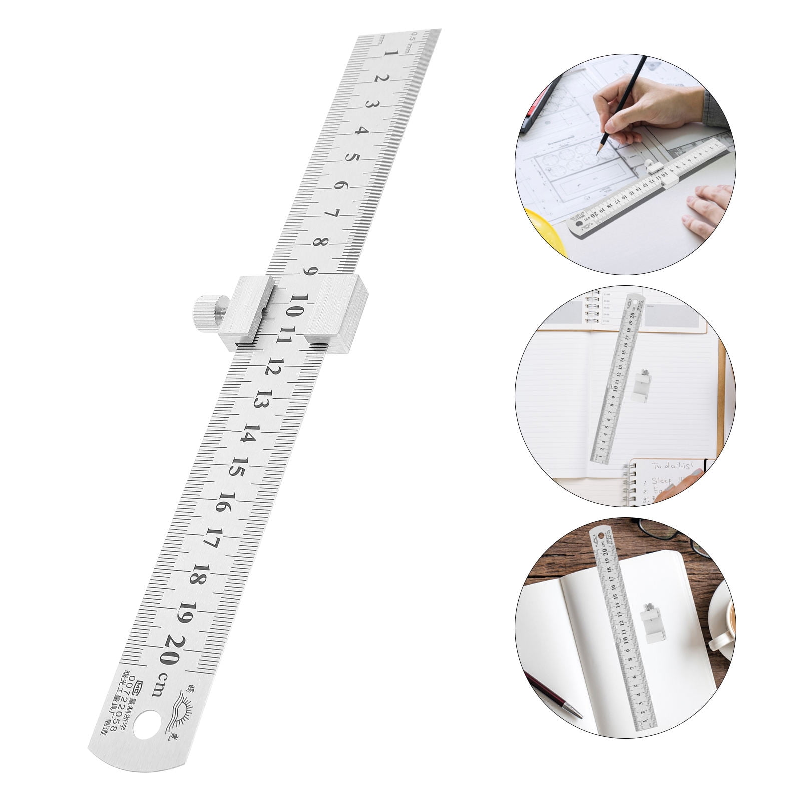 HONMEET 1Set Measuring Ruler Stainless Steel for Drafting and ...