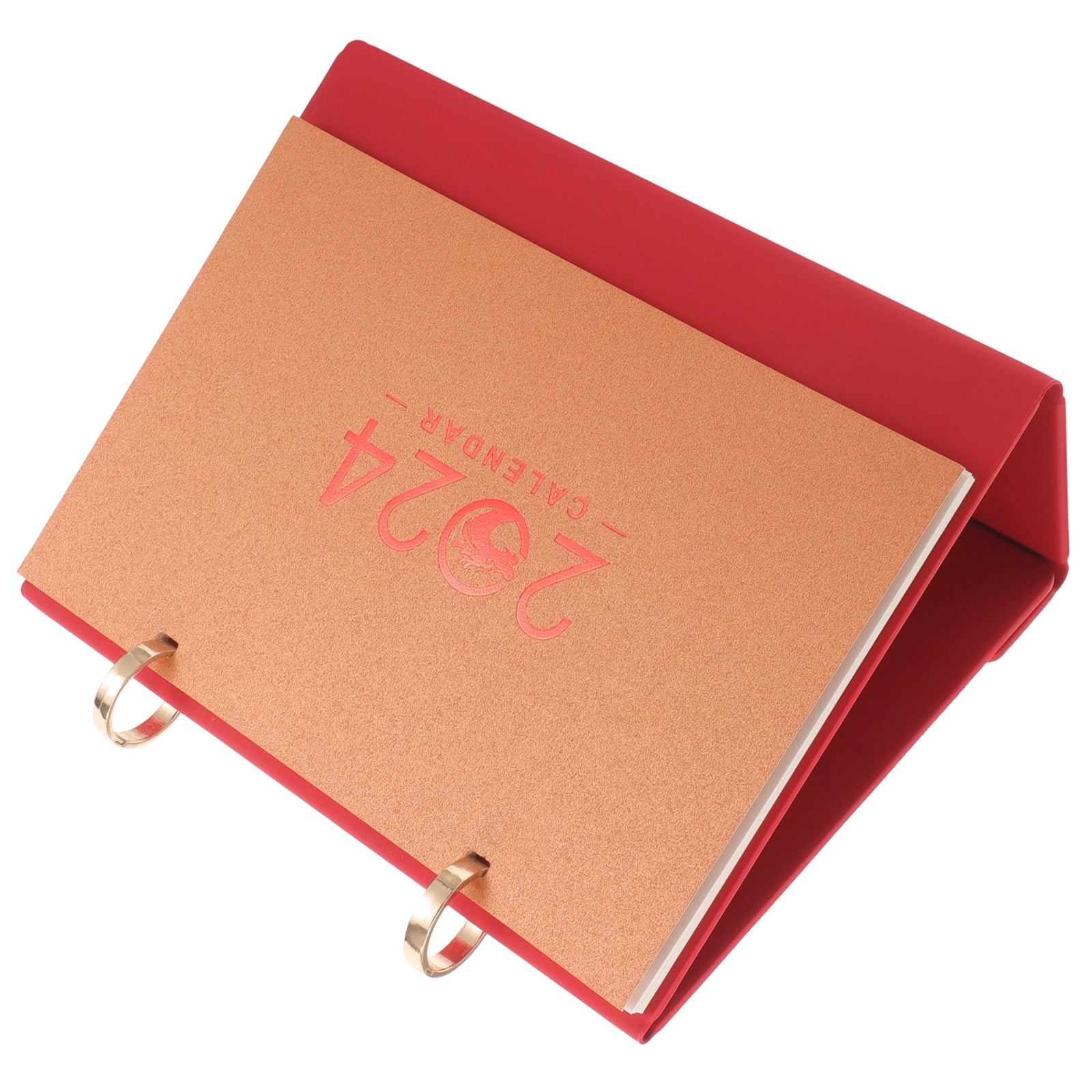 HONMEET 2024 Mid Year Desk Calendar Set, Red and Rectangular Lunar New ...