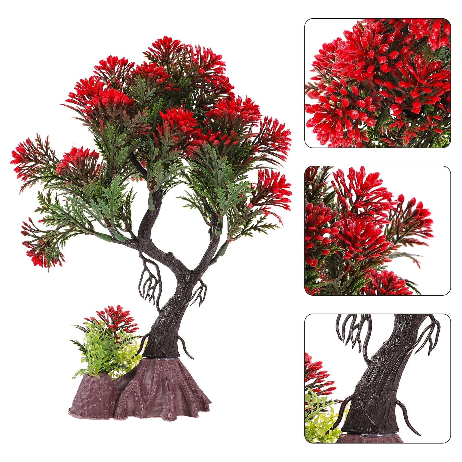 HONMEET 1Set Ornaments for Fish Tank Plastic Artificial Tree Ornament ...