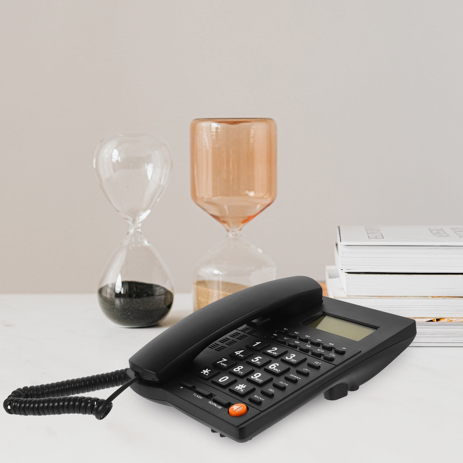HONMEET House Phones Landline Table Telephone Black ABS 1Set Large ...