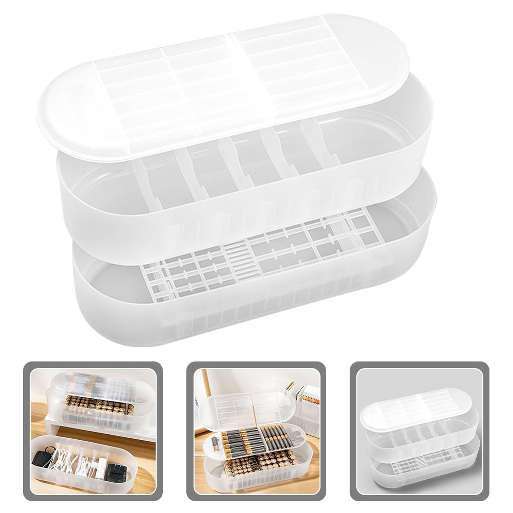 HONMEET 1Set Small Battery Organizer Storage Case Impact Resistant and ...