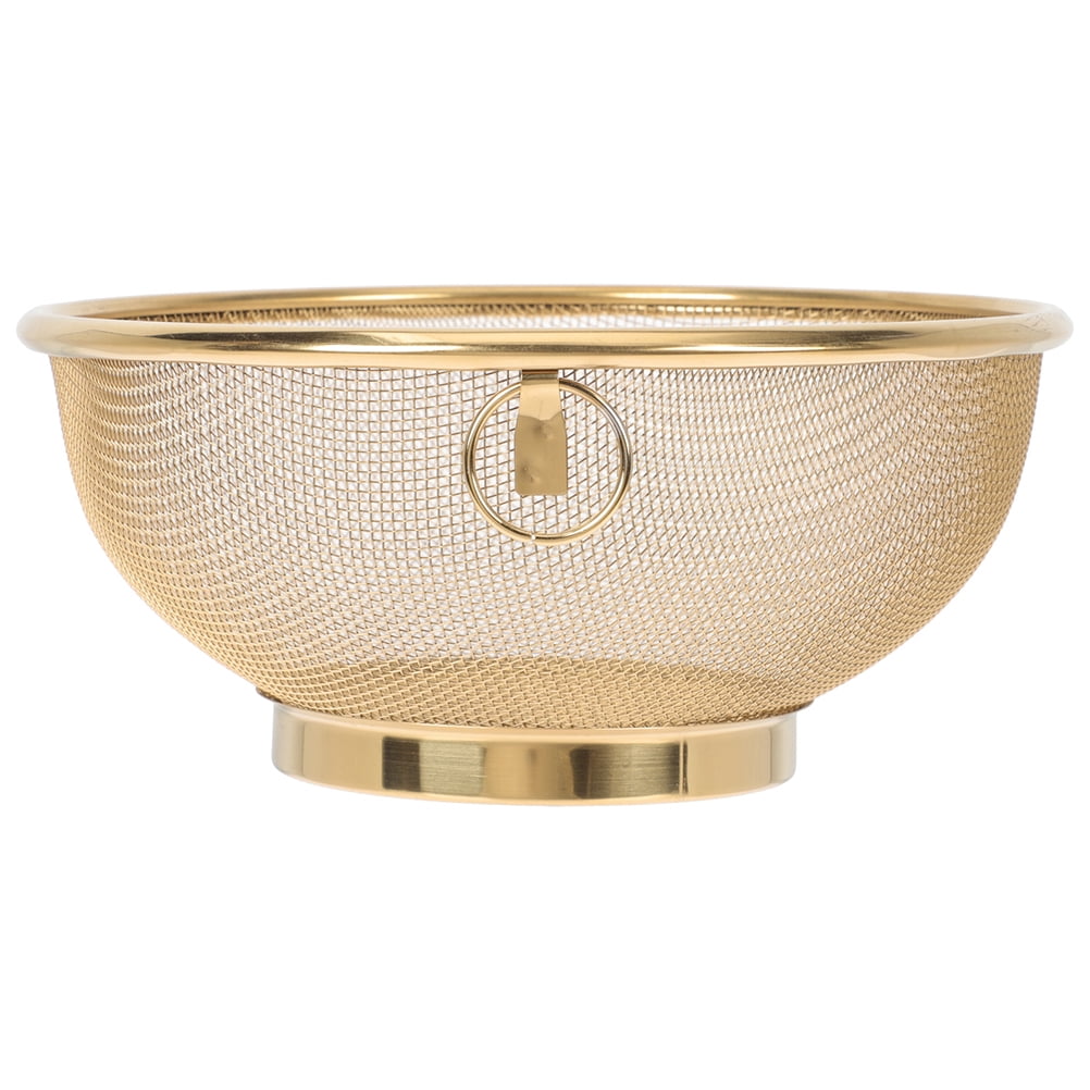 HONMEET 1Set Stainless Steel Strainer For Rice Sifting In Golden ...