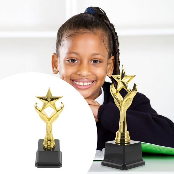 HONMEET Star Trophies Golden Plastic 1Pack Star Trophy Model - Walmart.com