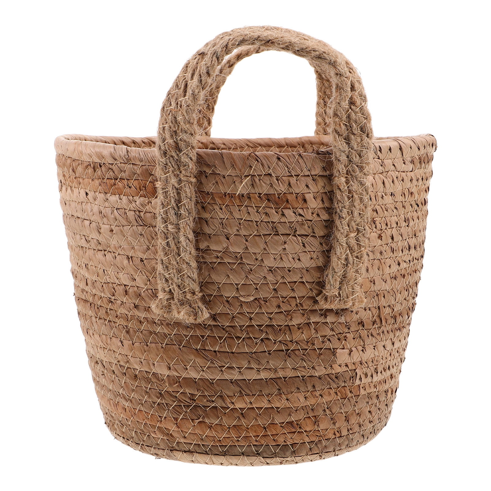 HONMEET Large Round Wicker Basket Brown Rattan Planter for Home ...