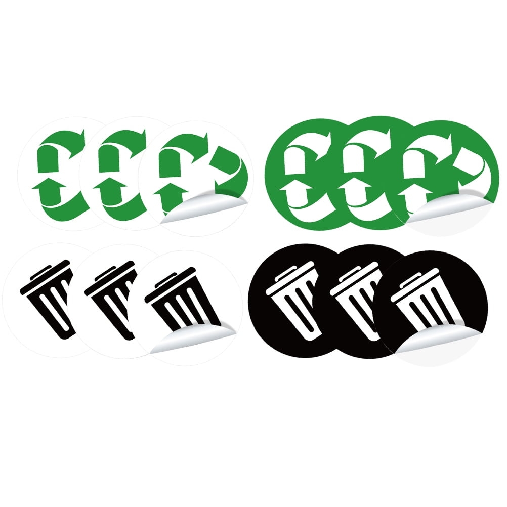 HONMEET 2 Sets Bin Stickers Recycling Assorted Color PVC Square ...