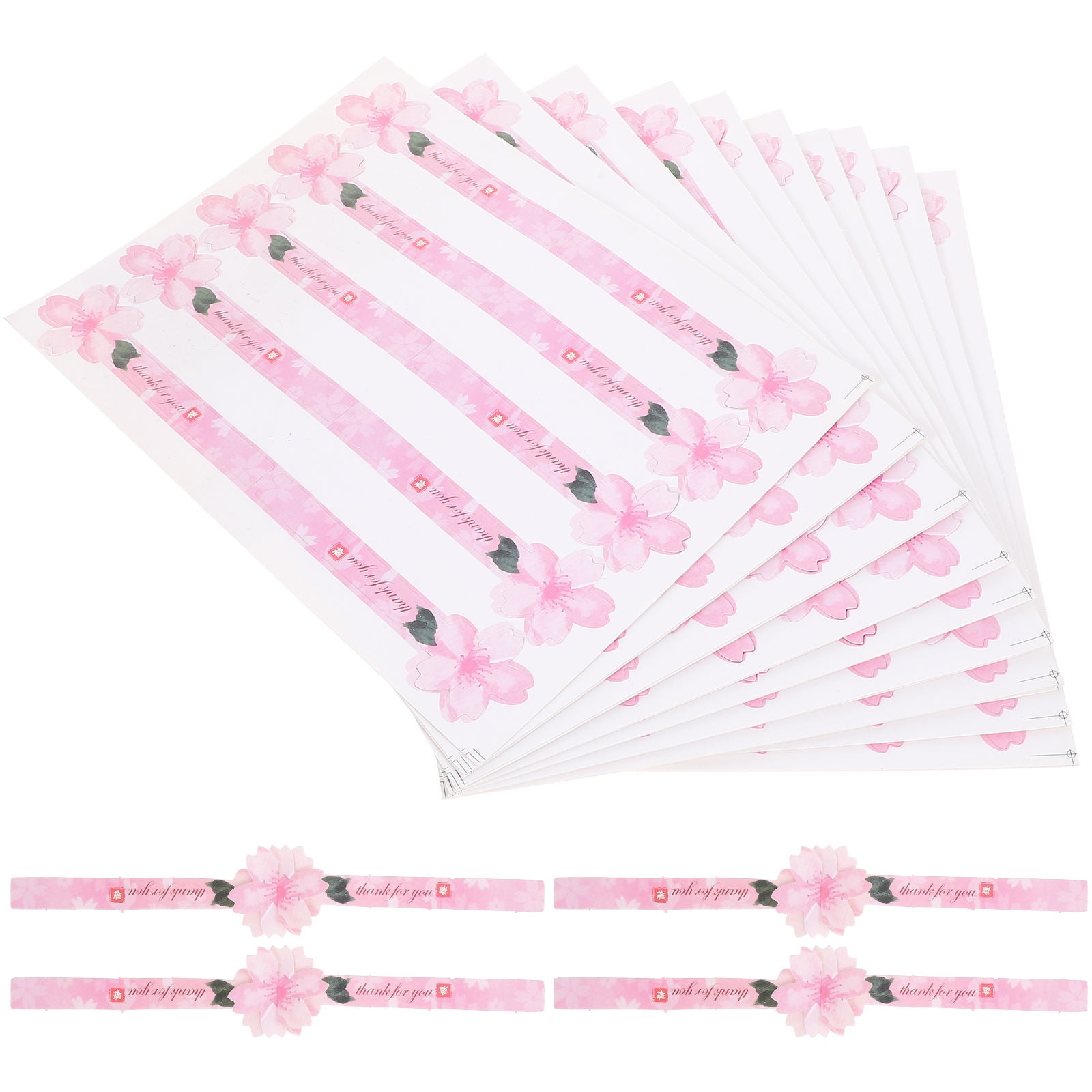 HONMEET Sticker Label Sheet Sealing Labels Pink 3D Floral Design 20 ...