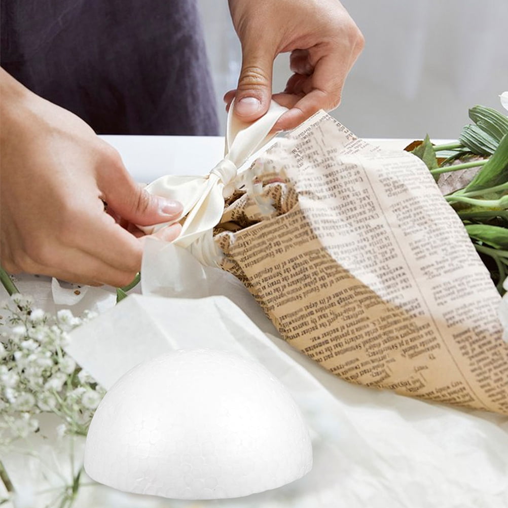 HONMEET Round Foam Hemispheres 20Pcs White for Floral Arrangements ...