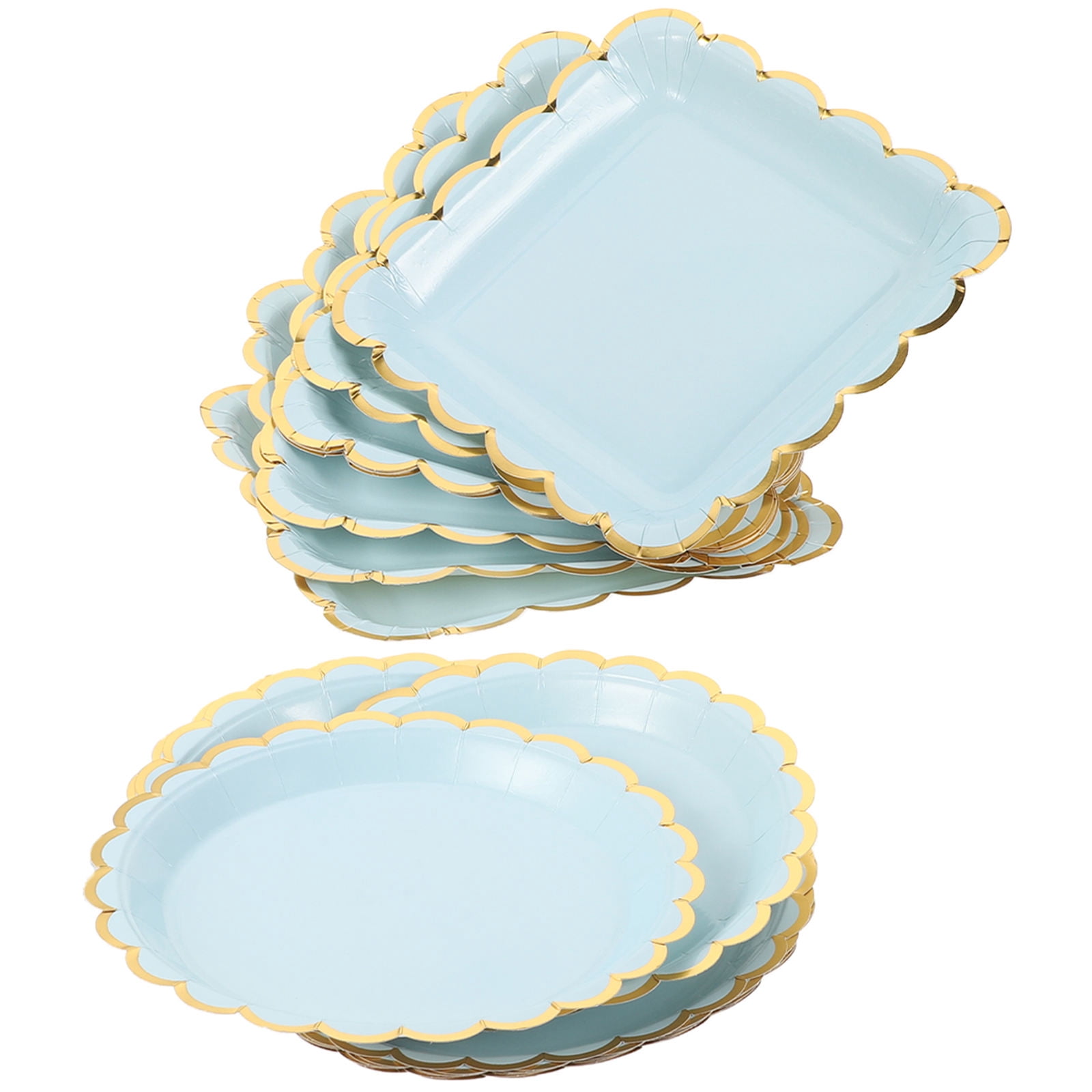 HONMEET 20Pcs Disposable Round Corrugated Paper Plates for Birthday ...