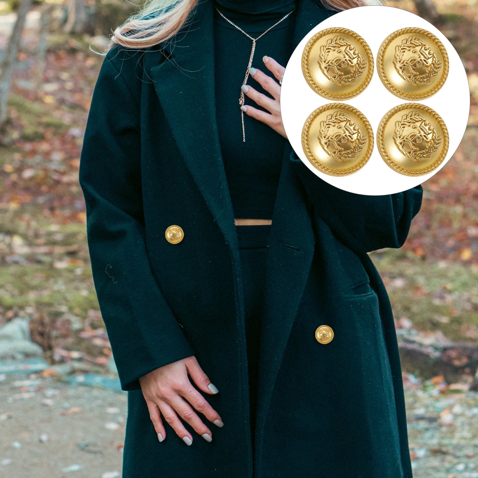 HONMEET Metal Buttons For Jackets Golden Alloy 20Pcs 0.7In Round Sewing ...