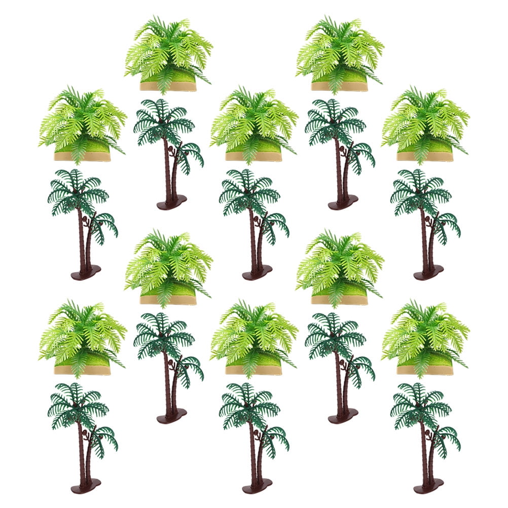 HONMEET 20Pcs Plastic Palm Tree Models Realistic Artificial Tropical ...