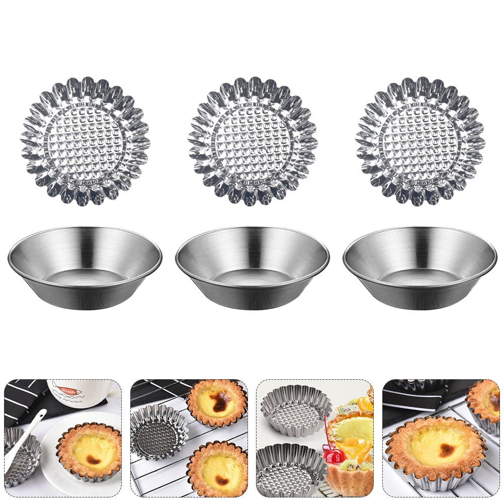 HONMEET 20Pcs Tart Molds Baking Molds Silver Circular Shape Stainless ...