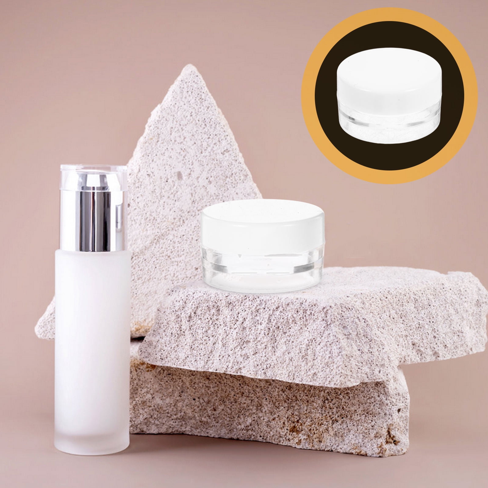 HONMEET Makeup Container Cosmetic Cream Jar White Plastic 20Pcs ...